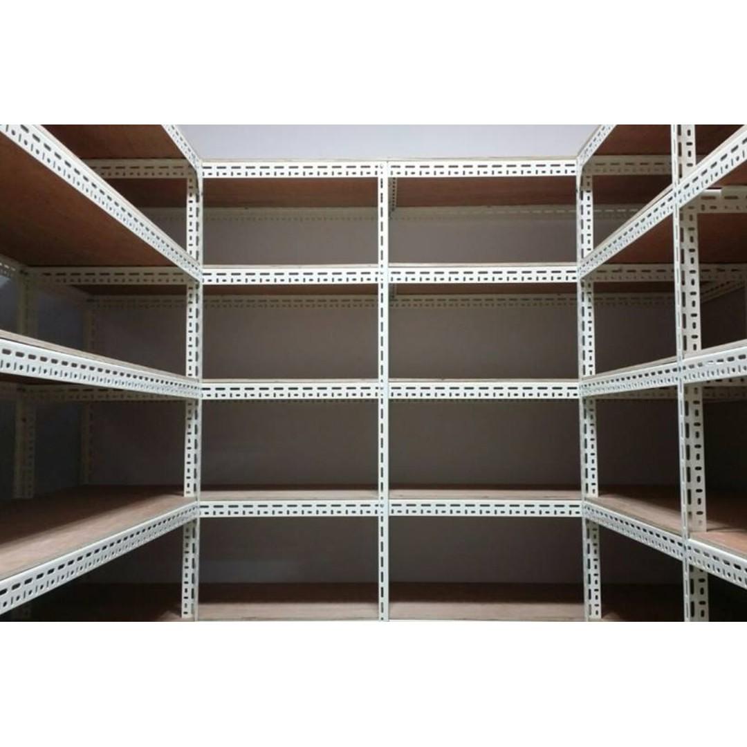 SLotted angle bar Wood shelve - Steel Rack Bolt and Nut Rack, Furniture ...
