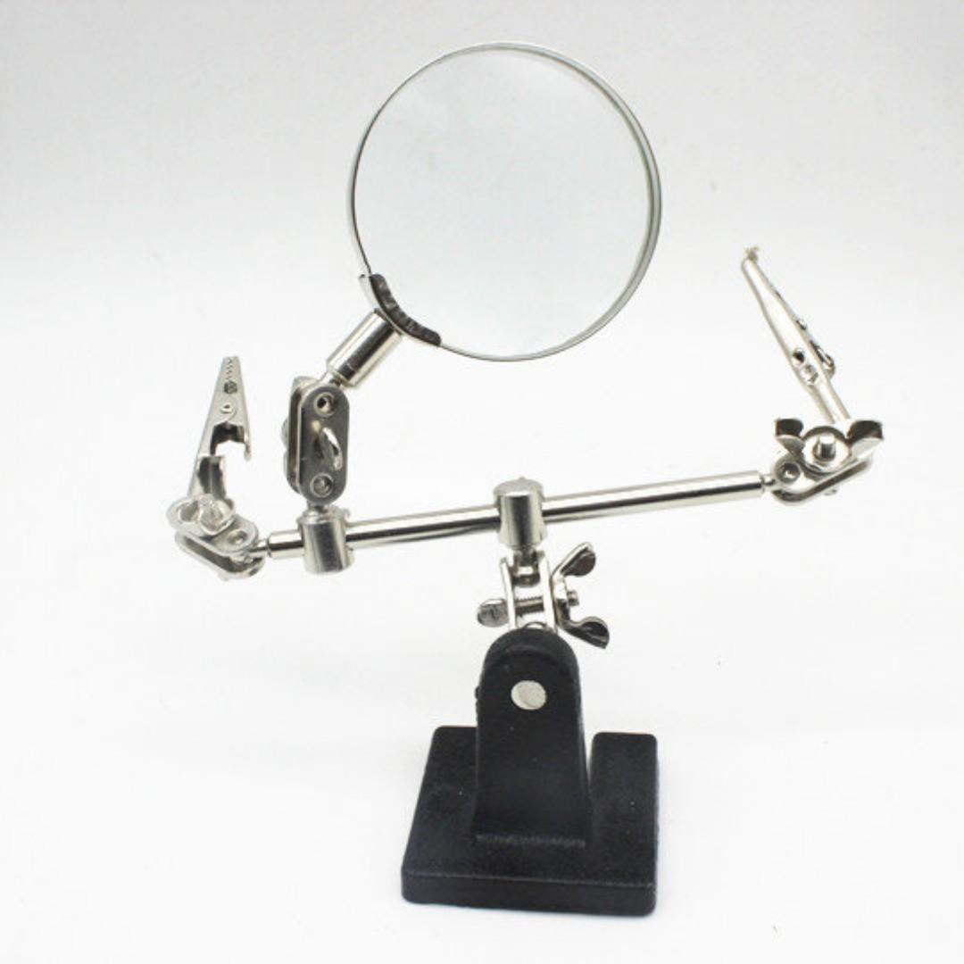 Soldering Iron Clamp Magnifier Desktop Reading Electronic Circuit Board ...