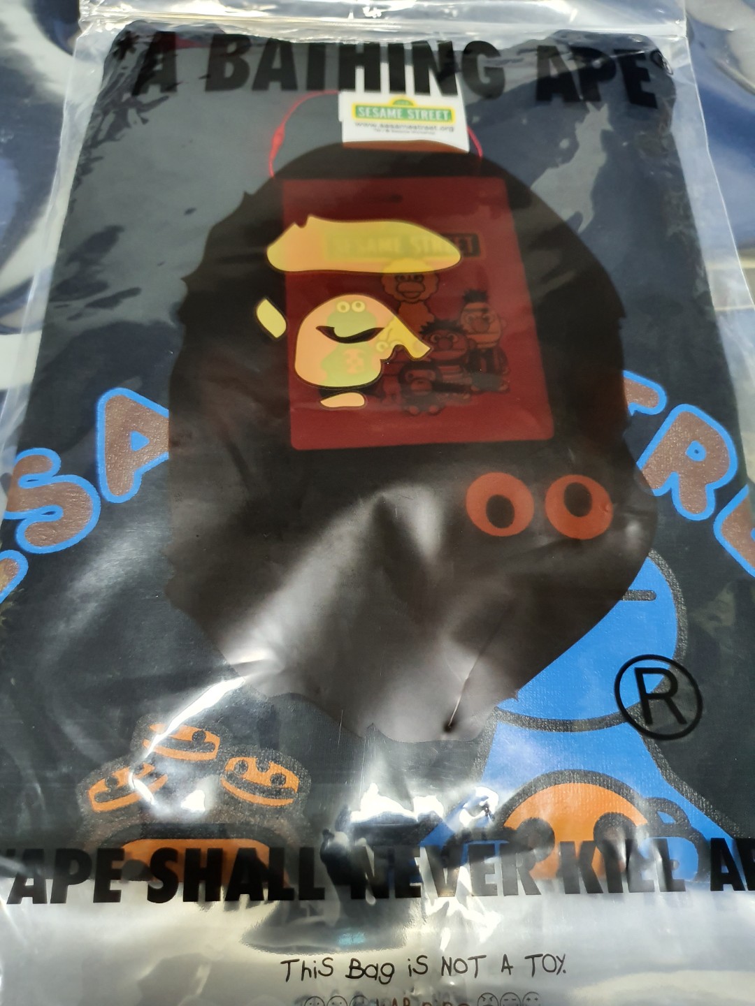 Bape x Sesame street milo & cookie monster tee, Men's Fashion, Tops ...