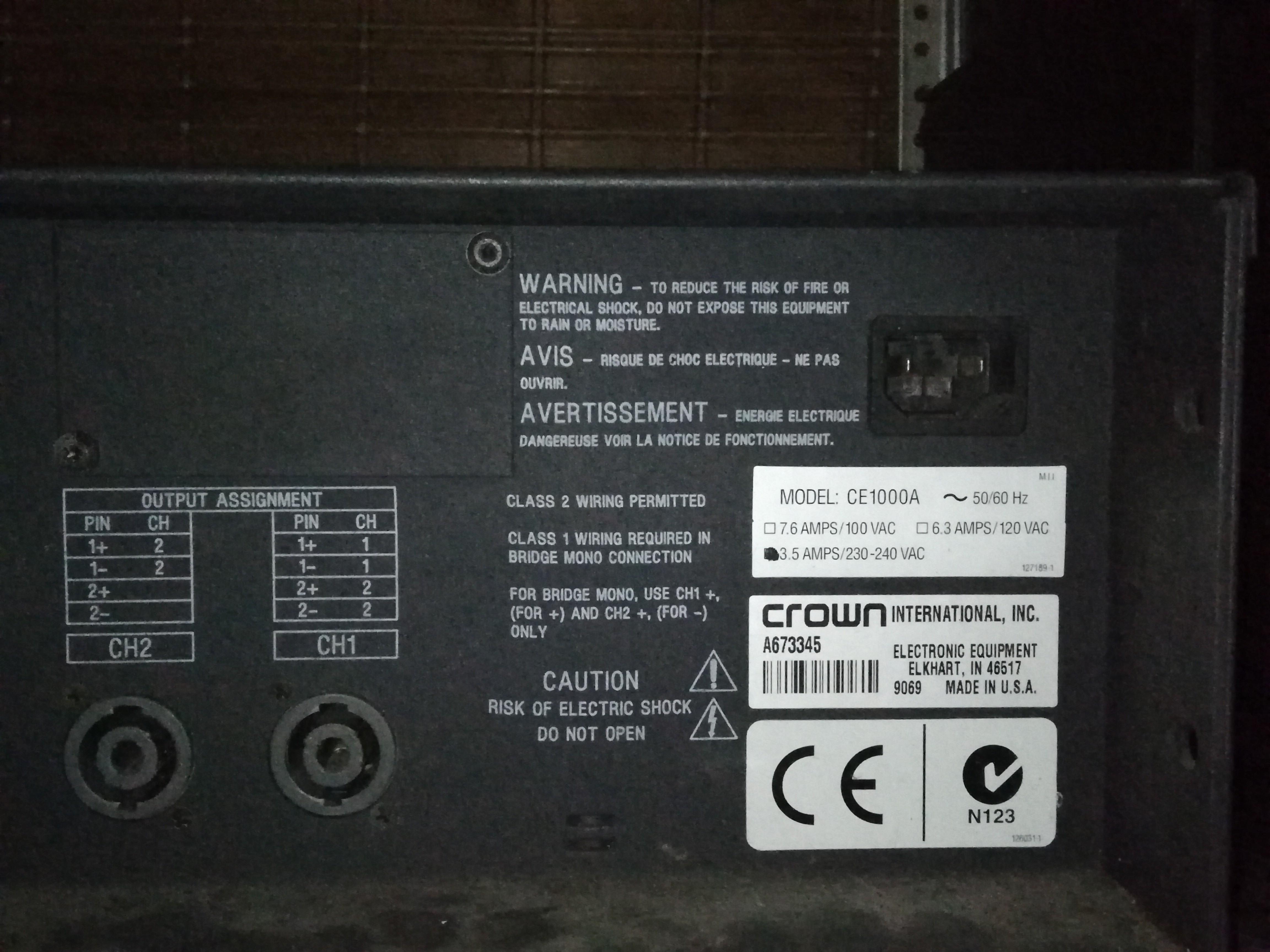 CROWN CE 1000 POWER AMPLIFIER, Audio, Other Audio Equipment on Carousell