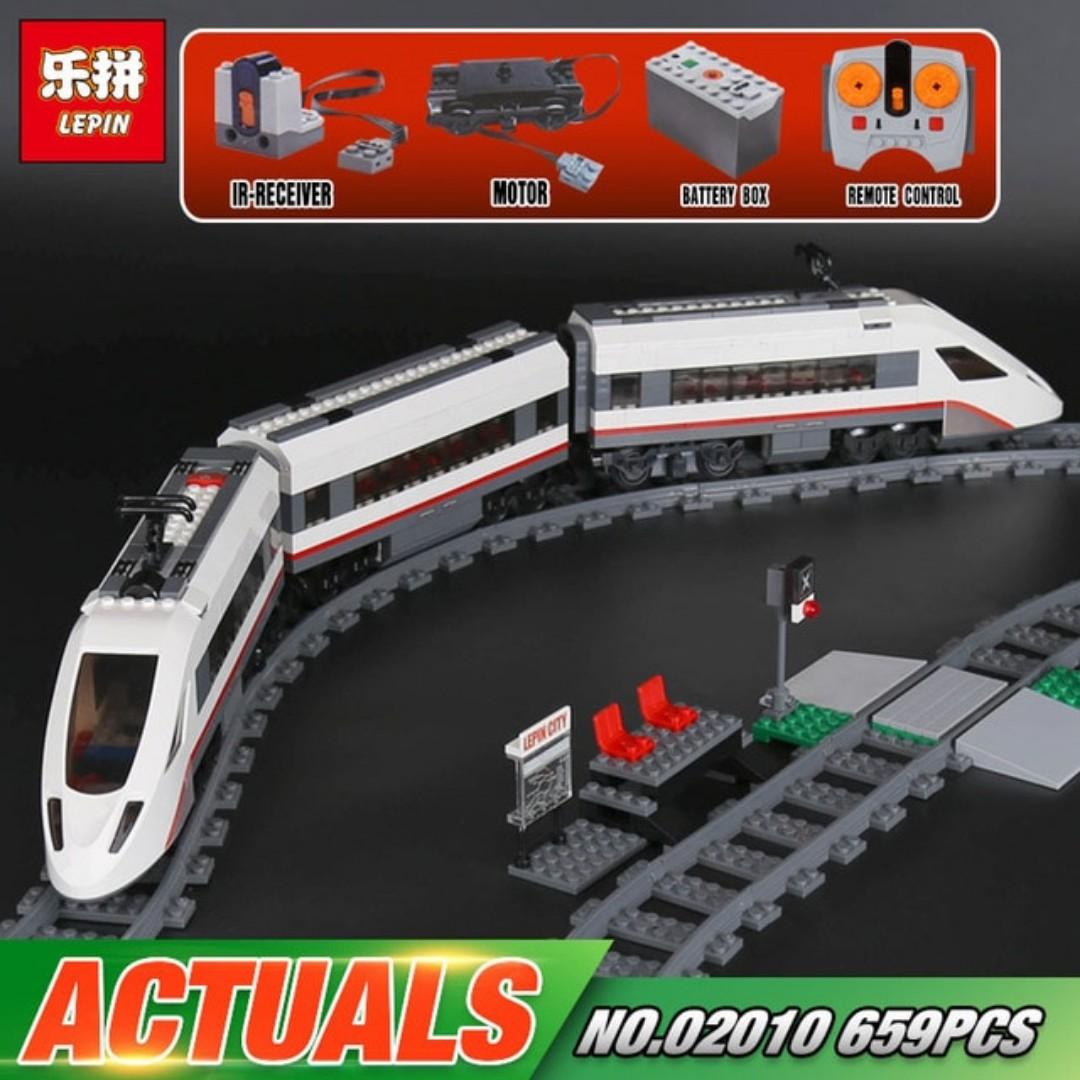 FREE DELIVERY Lepin Lego High Speed Passenger Railroad Rail Road Train ...