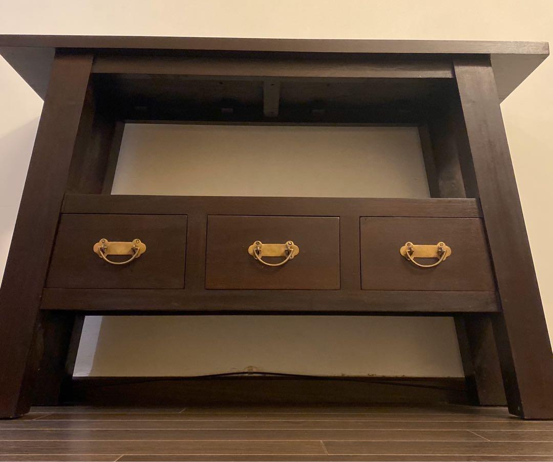 Osaka Japanese 3 Drawer Teakwood Table-Hall Table , Furniture & Home ...