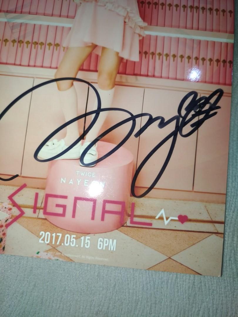 (Sales) Twice Nayeon signed signal postcard, Hobbies & Toys ...