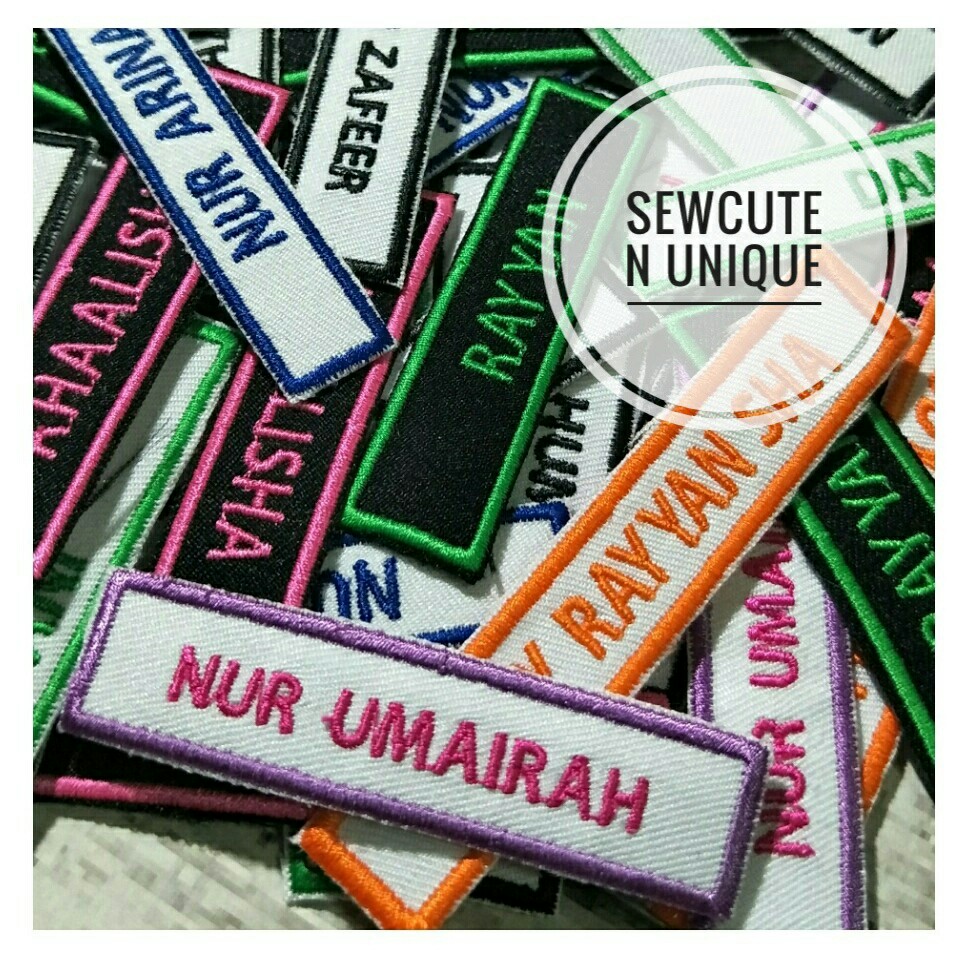 School uniform embroidered nametags, Hobbies & Toys, Stationery & Craft ...