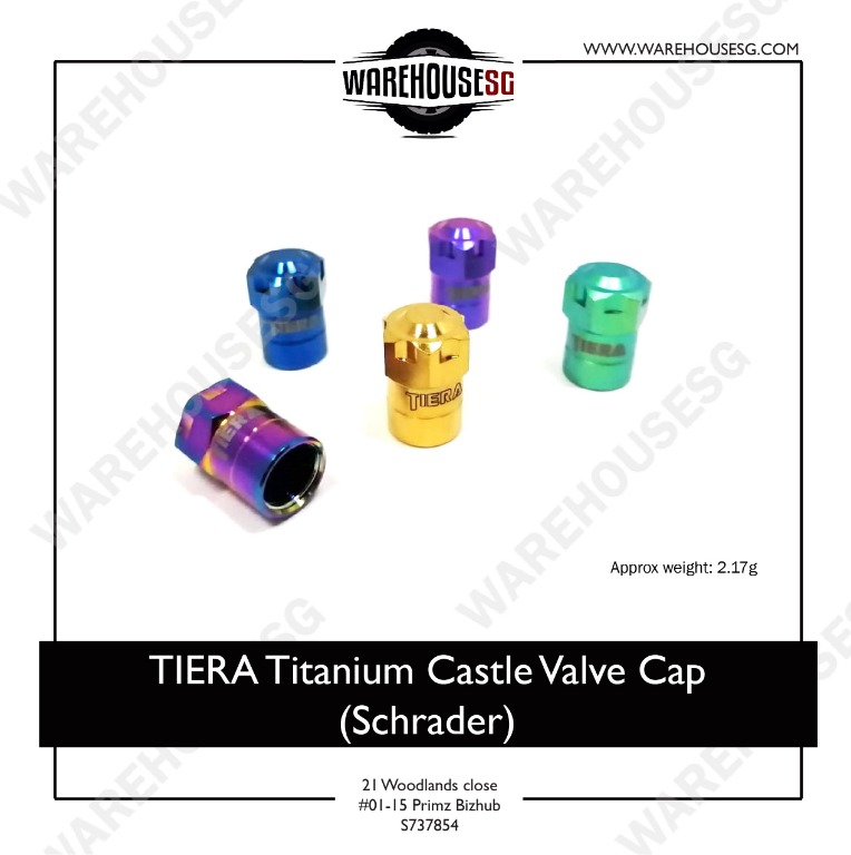 TIERA Titanium Castle Valve Cap (Schrader), Sports Equipment, Bicycles & Parts, Parts ...