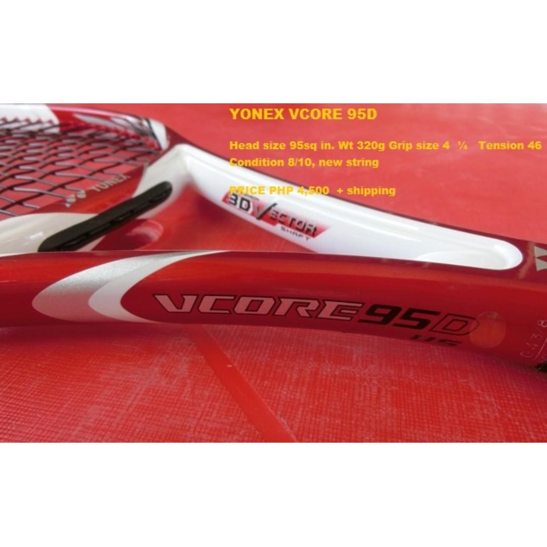 YONEX VCORE 95D tennis racket, Sports Equipment, Sports & Games, Racket and Ball Sports on Carousell