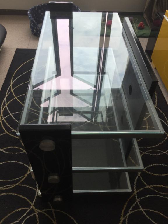 3 Shelf Glass Modern Component Stand/Shelving Unit, Furniture & Home ...