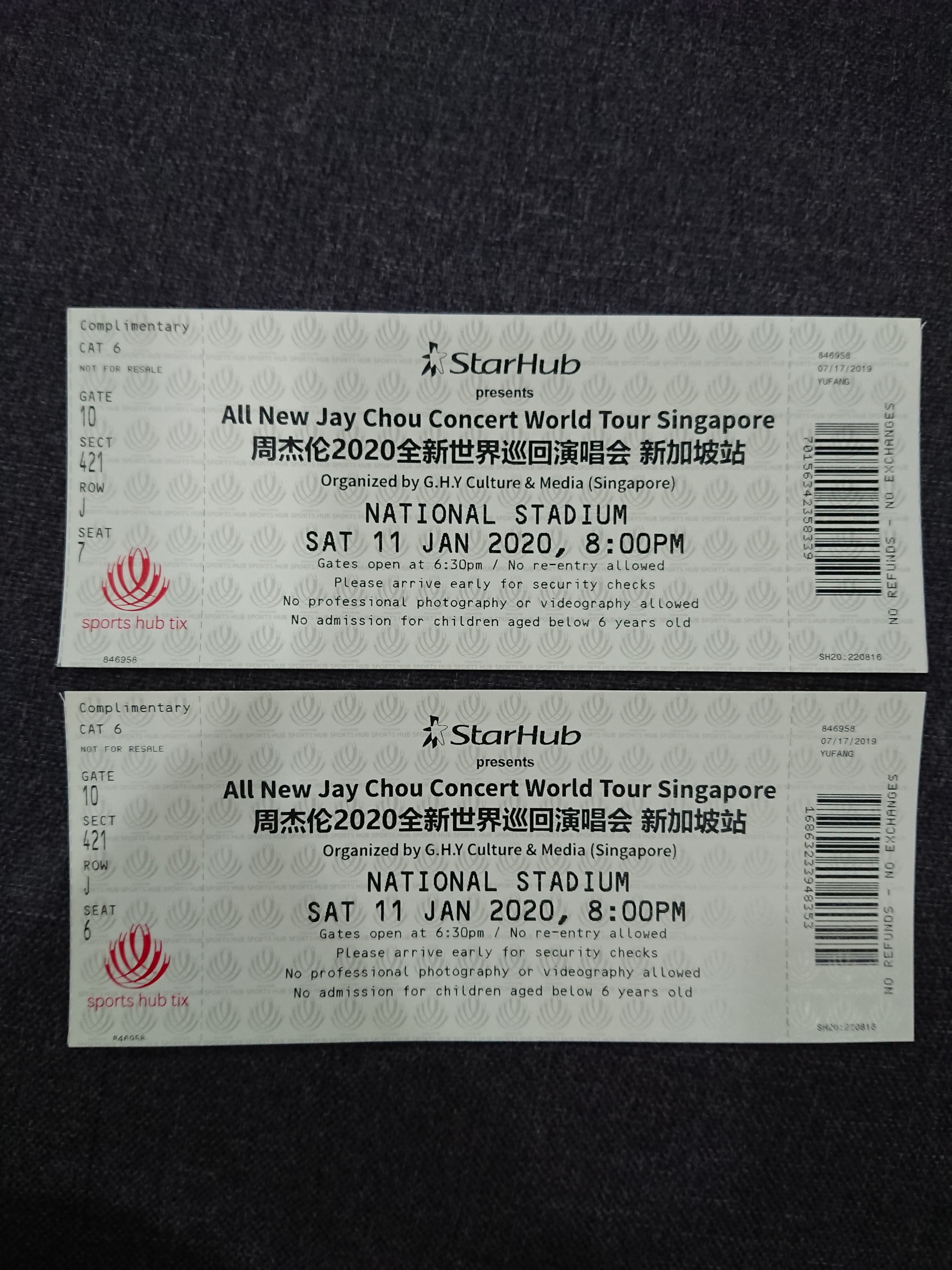 All new Jay chou concert world tour Singapore 2020, Tickets & Vouchers ...