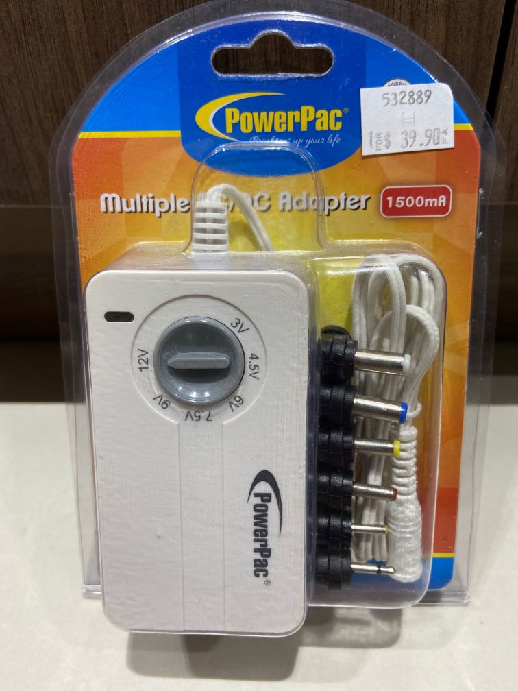 PowerPac Multiple AC/DC Adapter - 1500mA, TV & Home Appliances ...