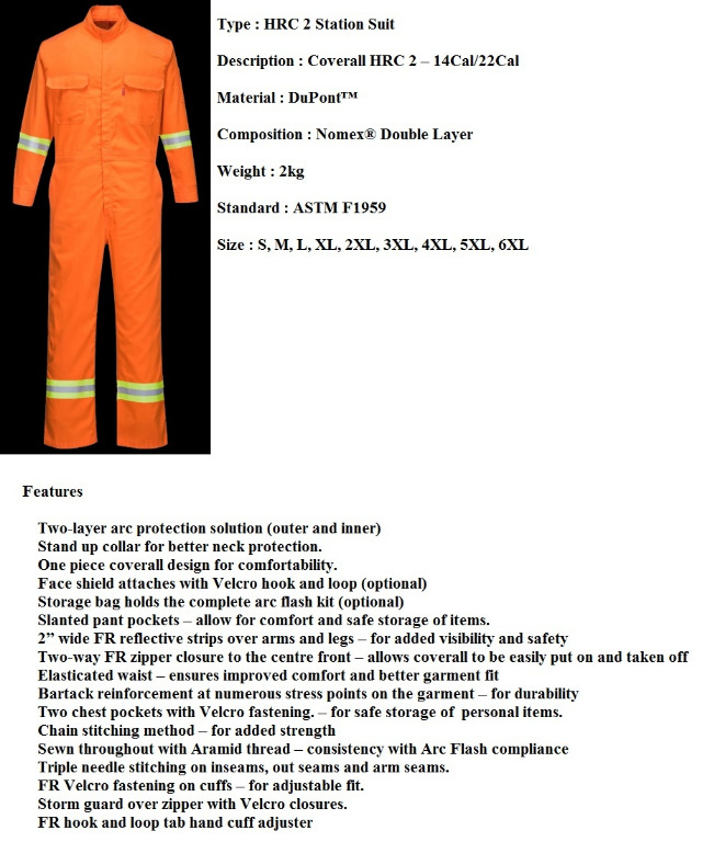 PPE Arc Flash Suit Nomex 14Cal HRC 2 3Layer FR S M L XL, Men's Fashion ...