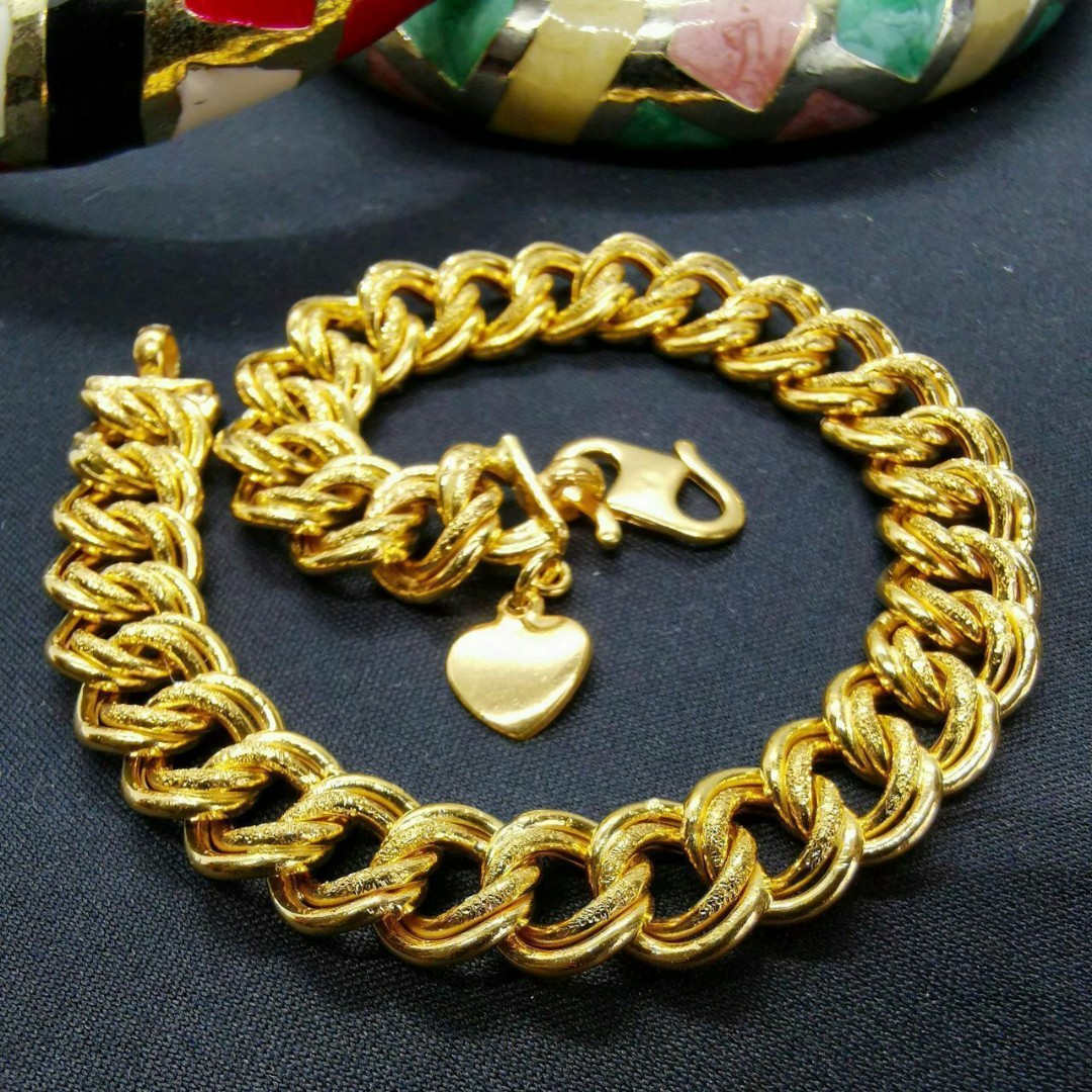 Rantai Tangan Emas 916 Coco (18cm), Women's Fashion, Jewelry ...