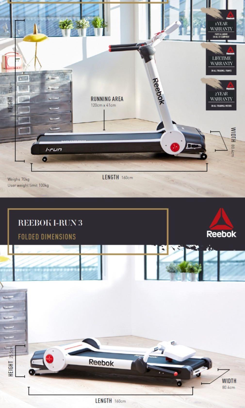 Treadmill-Brand New Reebok I-Run 3.0, Sports Equipment, Exercise ...