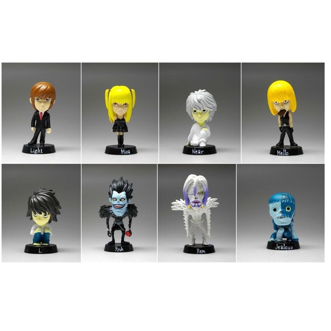 日本 Death Note 死亡筆記 Q版 Miniature Figurines Set of 8 (保證日版), 興趣及遊戲, 玩具 ...