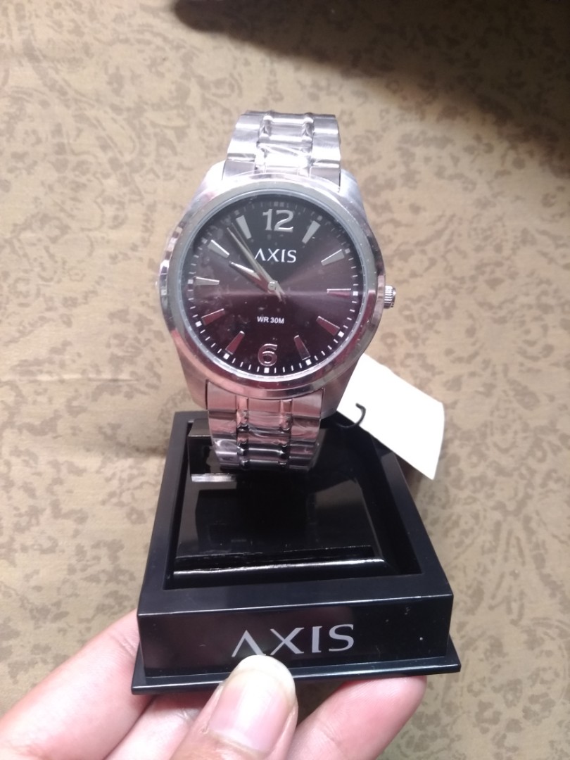 Authentic Unisex Axis Silver and Black Watch, Men's Fashion, Watches ...