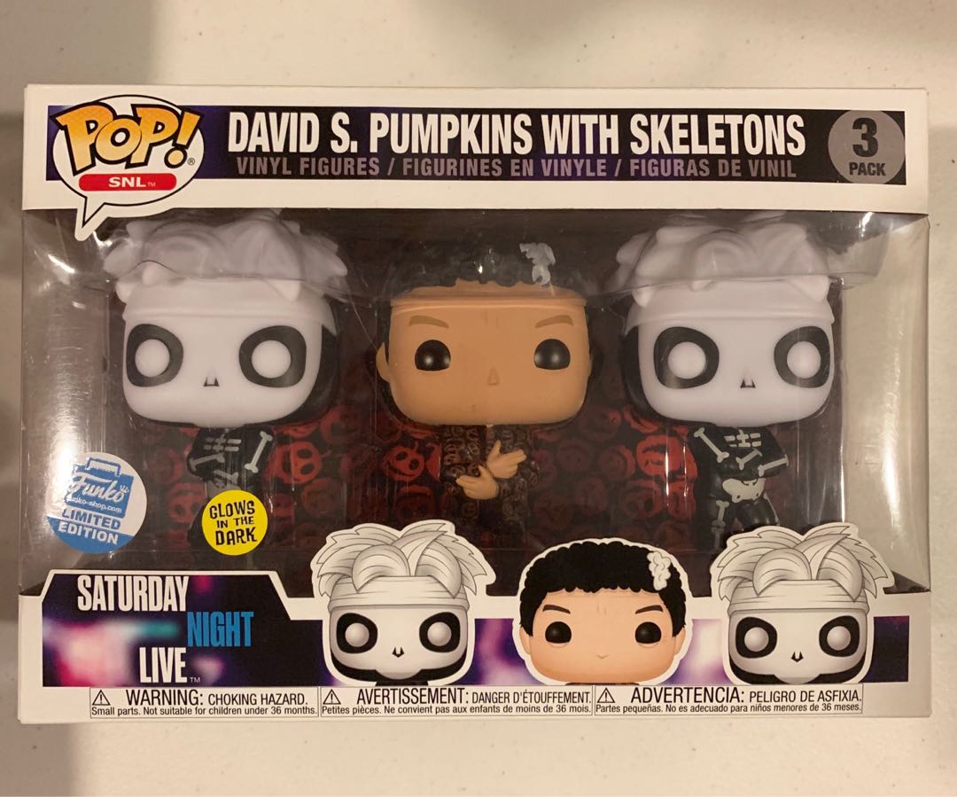 Funko Pop! David S. Pumpkins with Skeleton 3-Pack, Hobbies & Toys, Toys ...