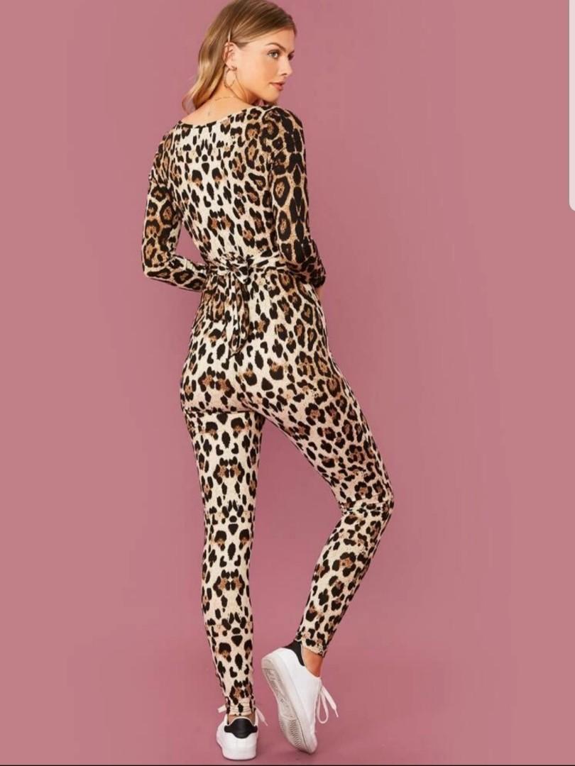 Leopard Prints Jumpsuit, Women's Fashion, Dresses & Sets, Jumpsuits on ...