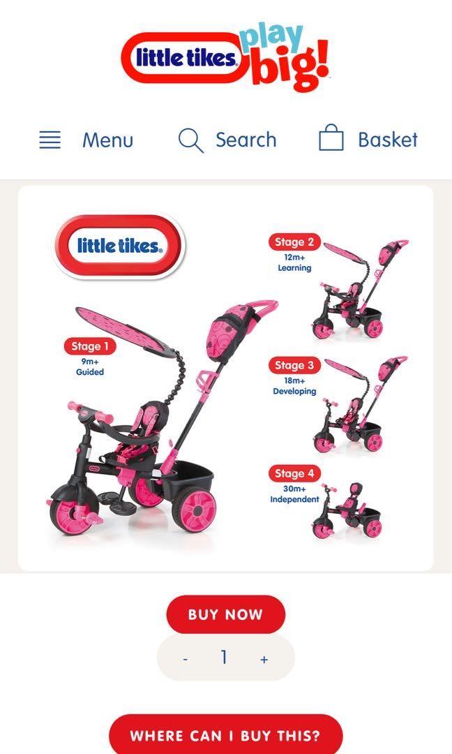 Little Tikes 4 in 1 Trike Deluxe Edition - Neon PinkLittle Tikes 4 in 1 ...