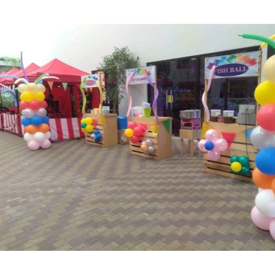 Party Food Carts and Game Booths - Popcorn, Cotton candy, Ice scramble ...