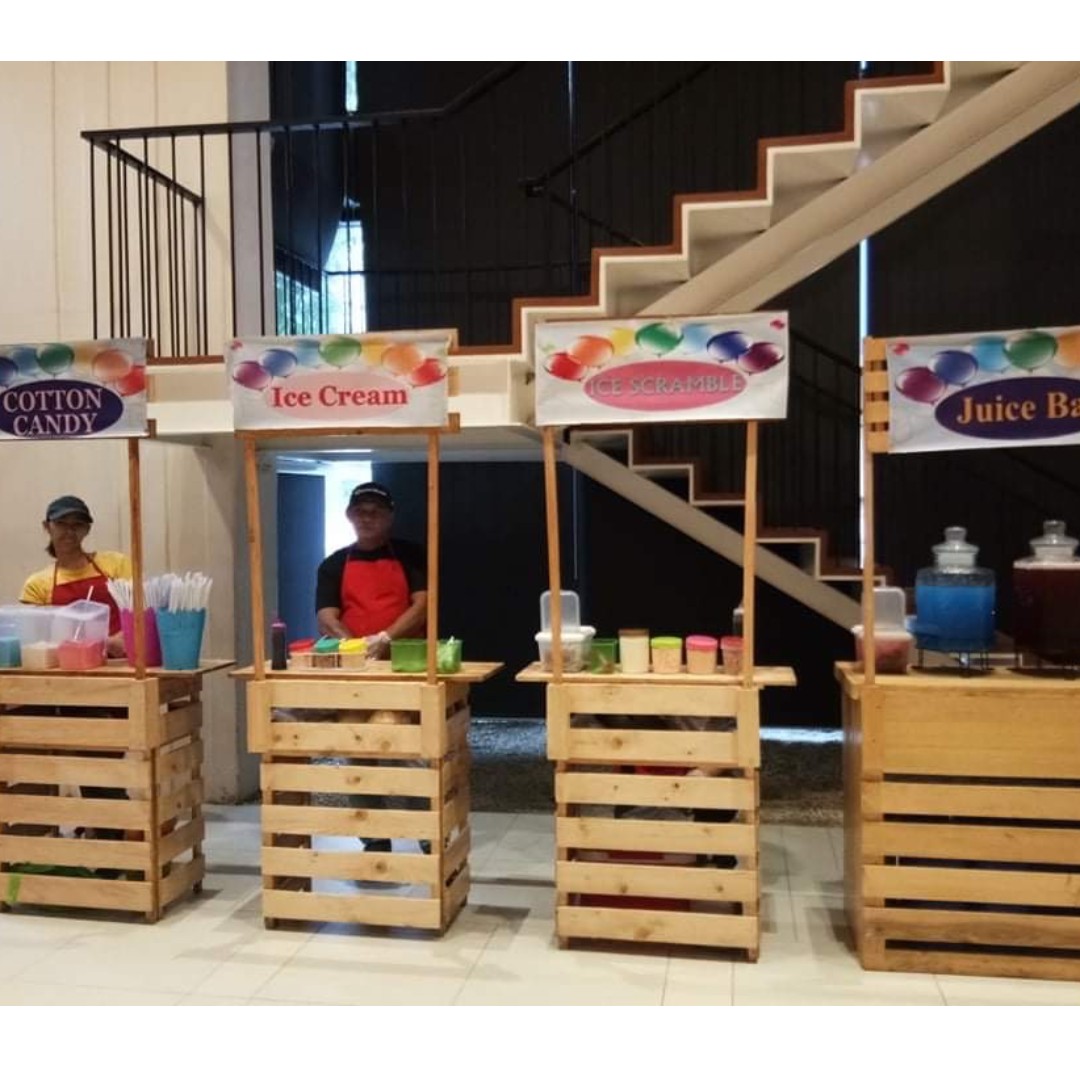 Party Food Carts and Game Booths - Popcorn, Cotton candy, Ice scramble ...