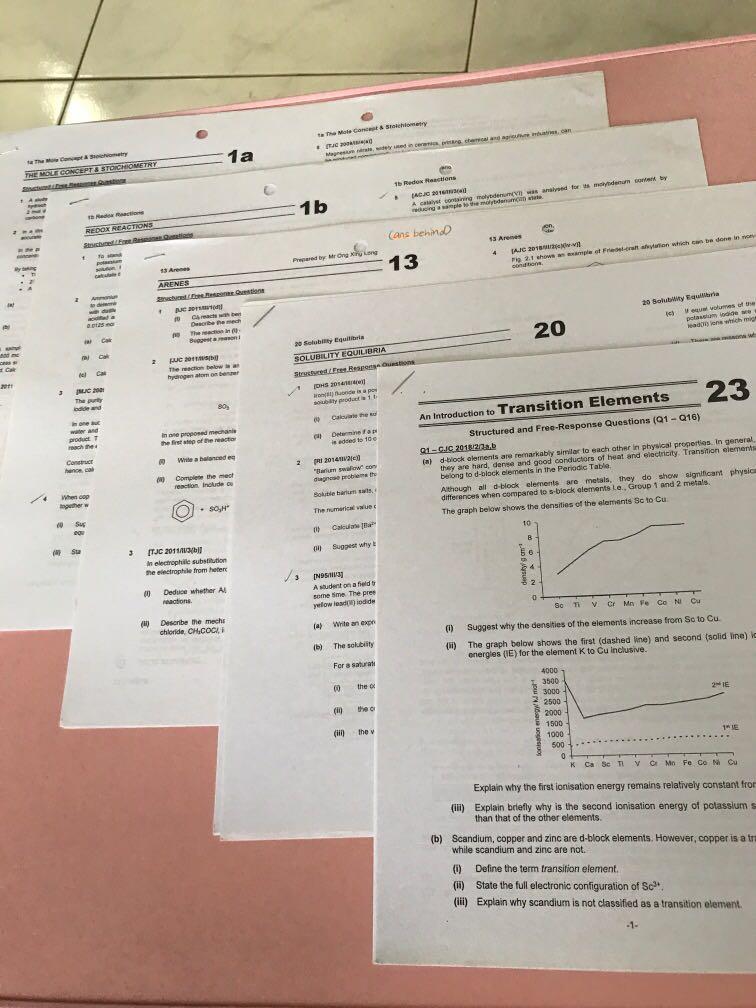 RJC Chemistry Topical Practice Worksheets + Y6 Revision Package ...