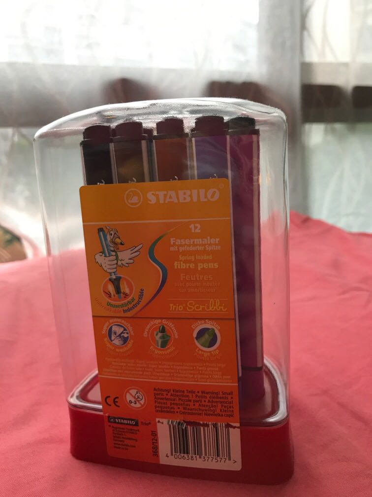 Stabilo Spring Loaded Fibre Pens, Hobbies & Toys, Stationery & Craft ...