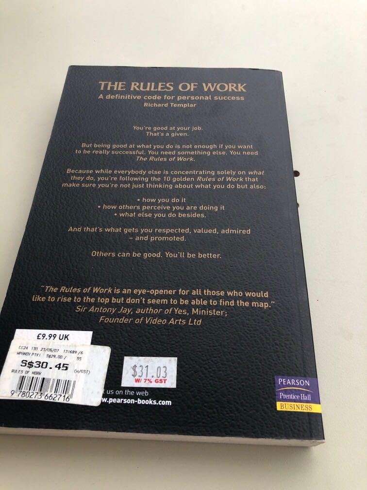 ** can trade** The rules of work by Richard Templar book, Hobbies ...