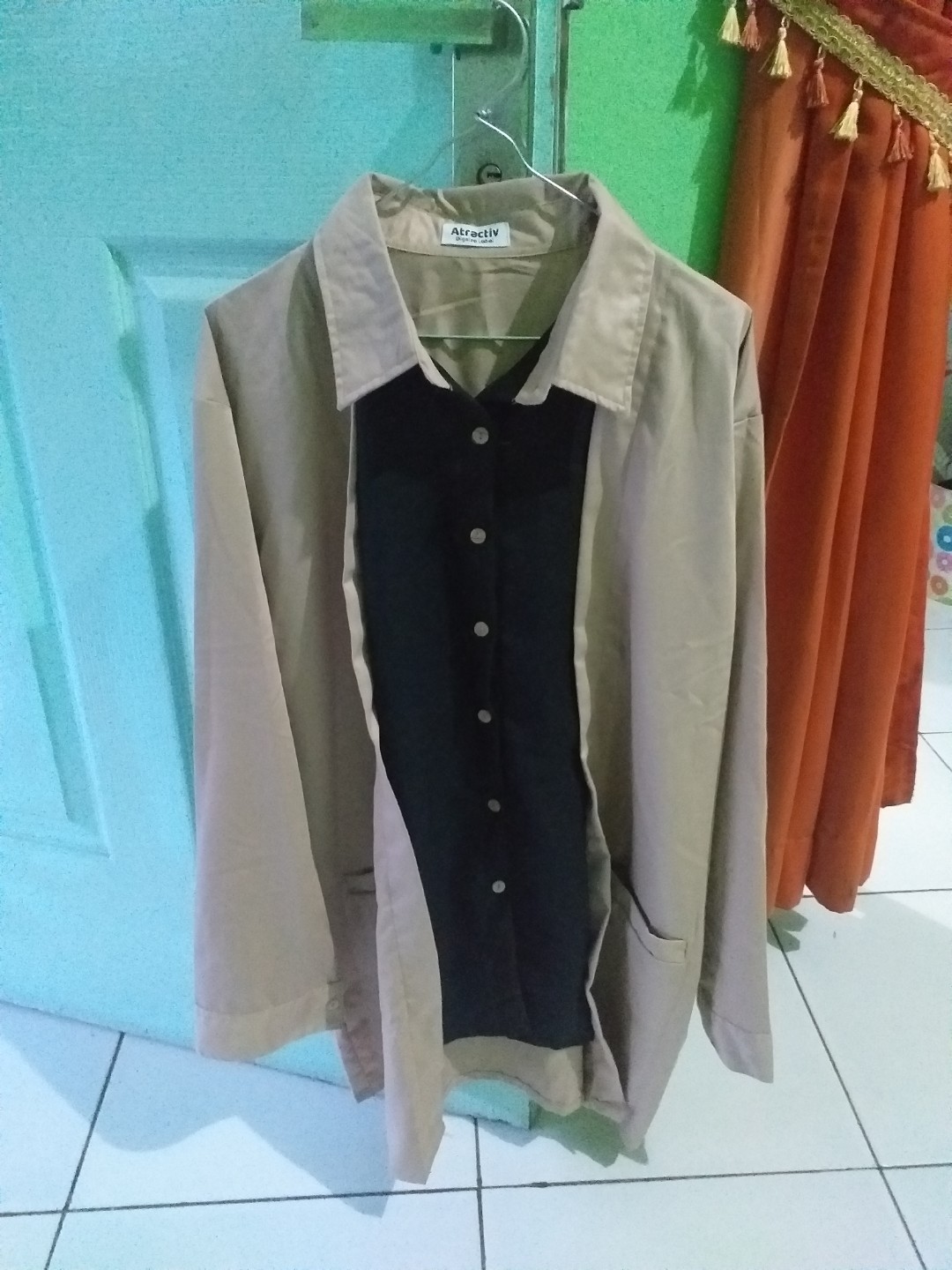 Tunik two tone big size, Fesyen Wanita, Muslim Fashion, Atasan di Carousell