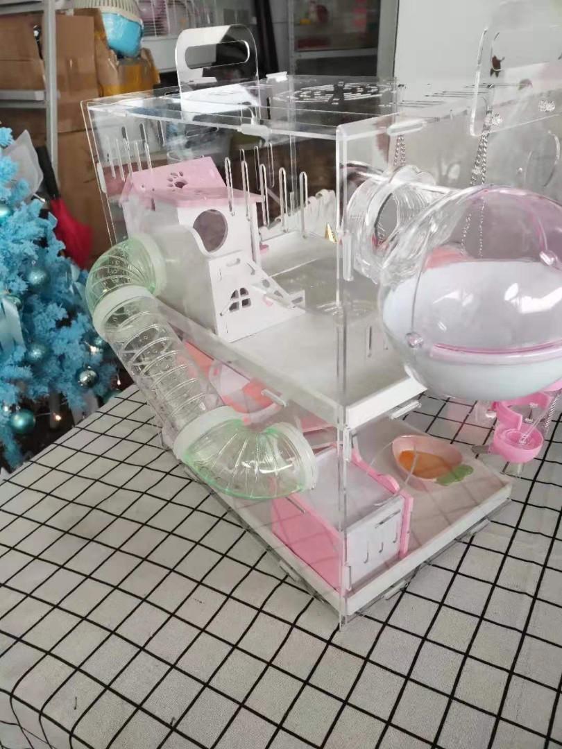 Acrylic Hamster Cage with drawer, Pet Supplies, For Small Animals, Pet ...