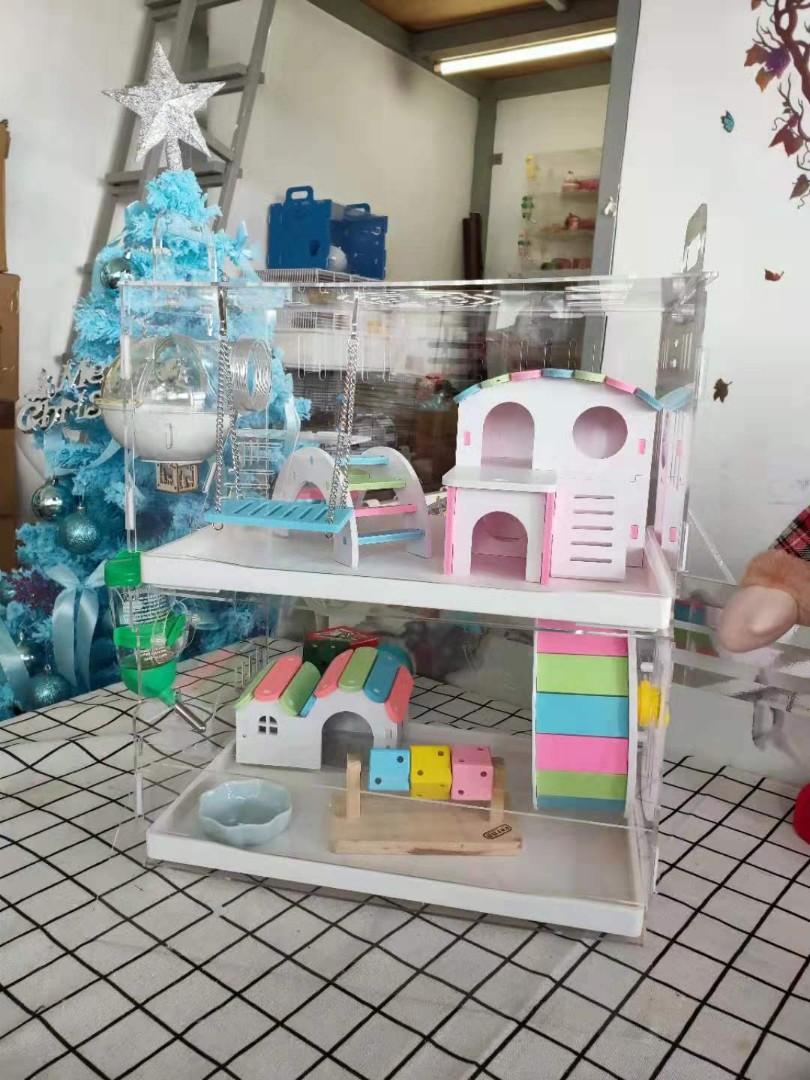 Acrylic Hamster Cage with drawer, Pet Supplies, For Small Animals, Pet ...