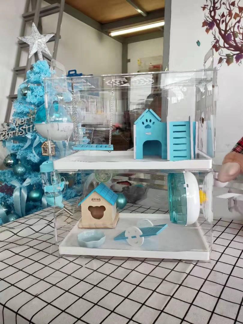 Acrylic Hamster Cage with drawer, Pet Supplies, For Small Animals, Pet ...