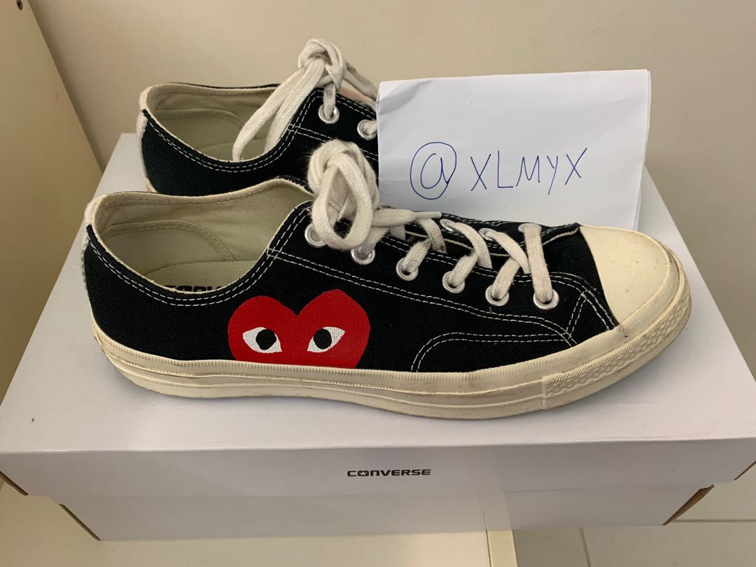 CDG Converse Black, Men's Fashion, Footwear, Sneakers on Carousell