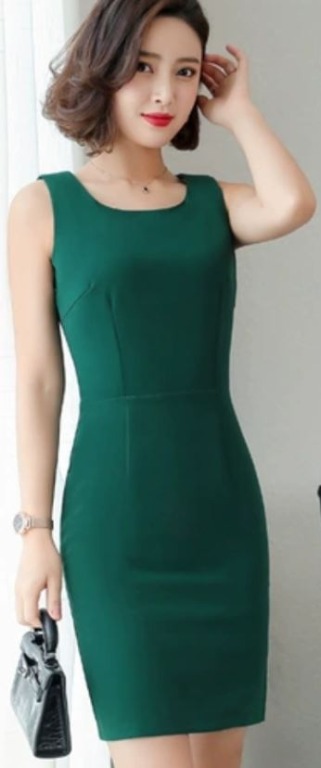 Forest green office lady dress, Women's Fashion, Dresses & Sets ...