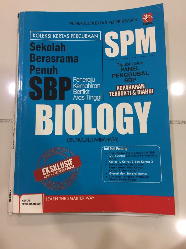 KOLEKSI KERTAS PERCUBAAN SBP SPM BIOLOGY, Hobbies & Toys, Books & Magazines, Textbooks on Carousell