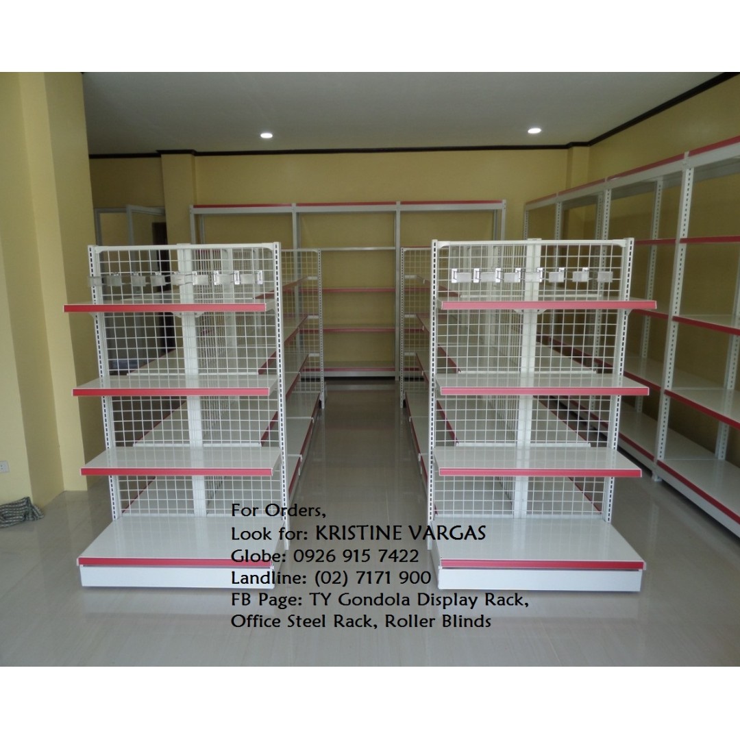 Mesh type gondola stand alone grocery display rack organizer, Furniture ...