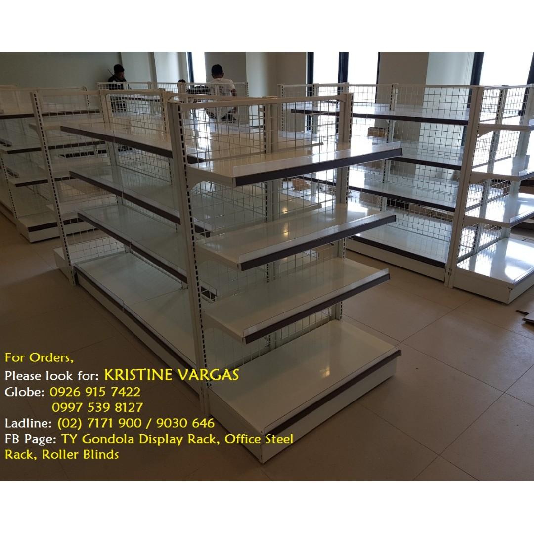 Mesh type gondola stand alone grocery display rack organizer, Furniture ...