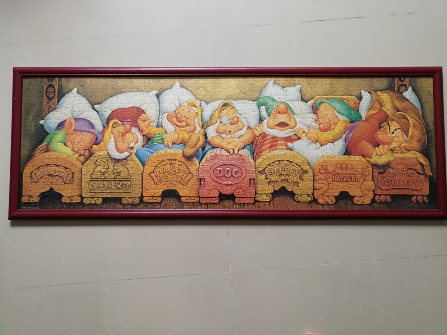 Original 7 Dwarfs jigsaw puzzle with frame, Hobbies & Toys, Stationery ...