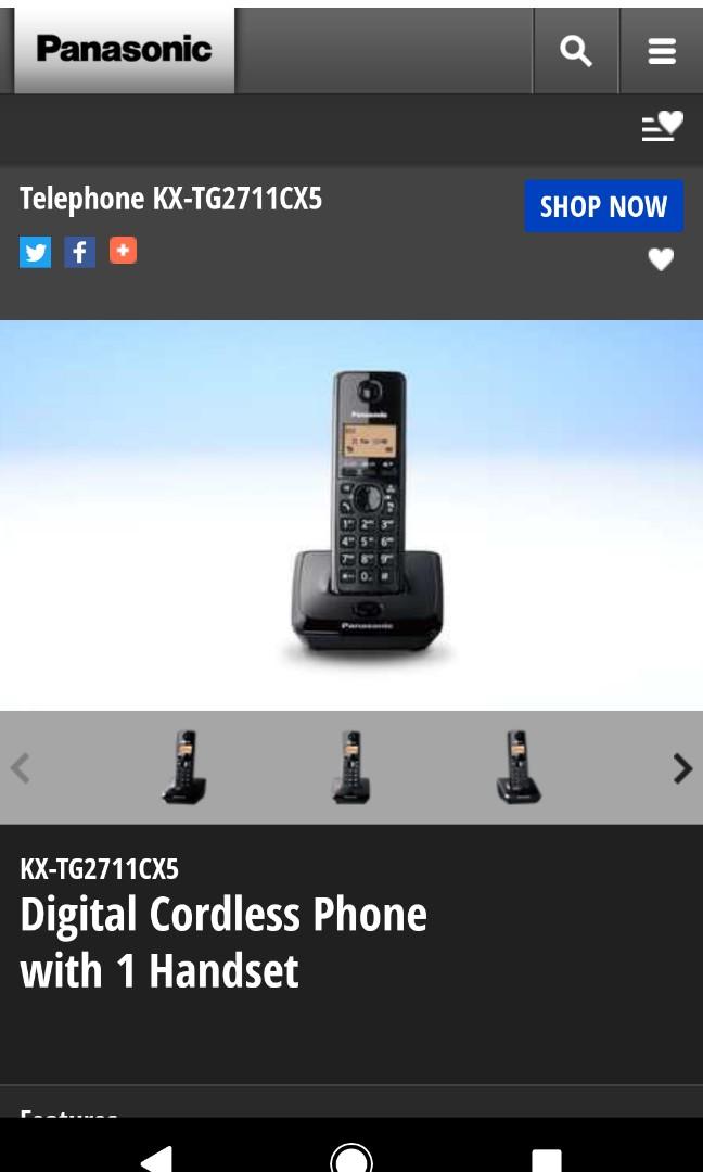 Panasonic KX-TG2711CX, Mobile Phones & Gadgets, Wearables & Smart ...