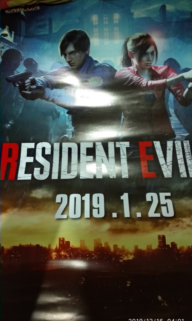 Resident Evil 2 Remake Poster, Video Gaming, Video Games, PlayStation ...