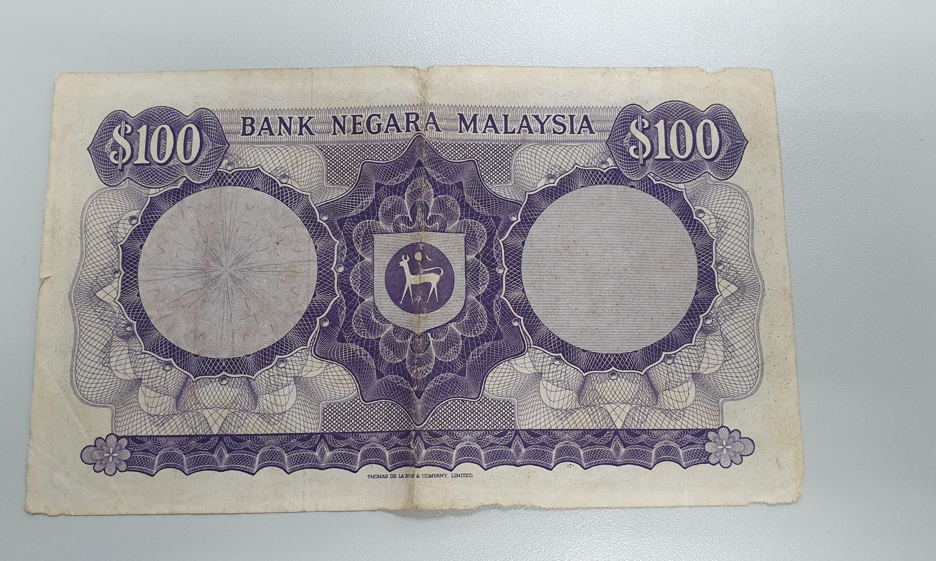 Vintage Malaysian Old Ringgit Currency 100 Seratus, Hobbies & Toys ...