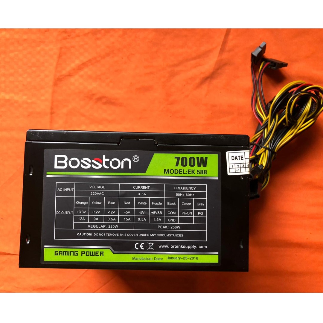700W Bosston PSU_EK 588, Computers & Tech, Parts & Accessories ...