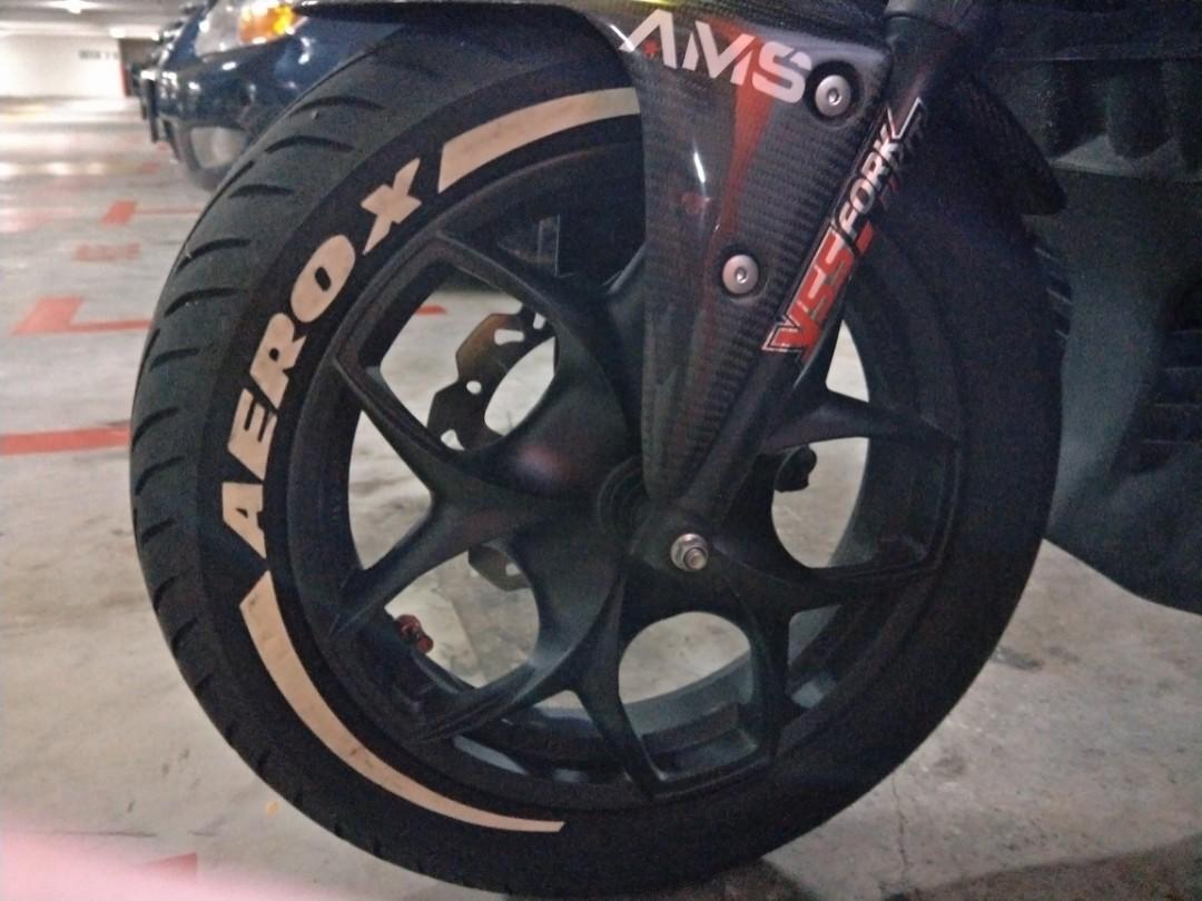 Aerox front and rear rims, Motorcycles, Motorcycle Accessories on Carousell