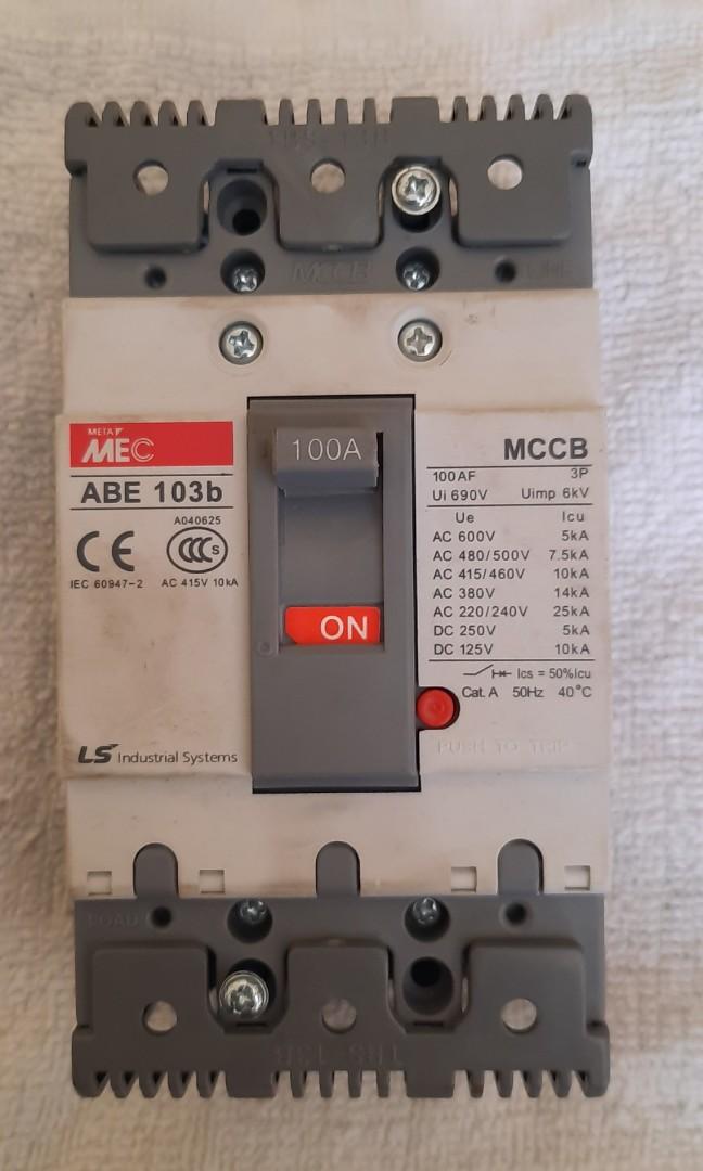 MOLDED CASE CIRCUIT BREAKER ABE 103b AIR SWITCH 3P (LS), Commercial ...