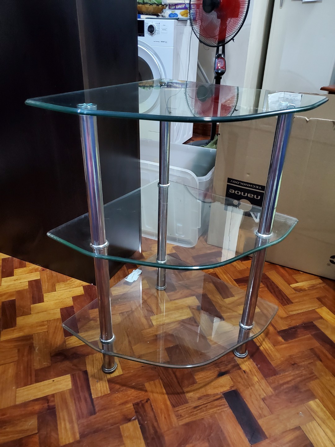 Corner Glass Table, Furniture & Home Living, Furniture, Tables & Sets ...