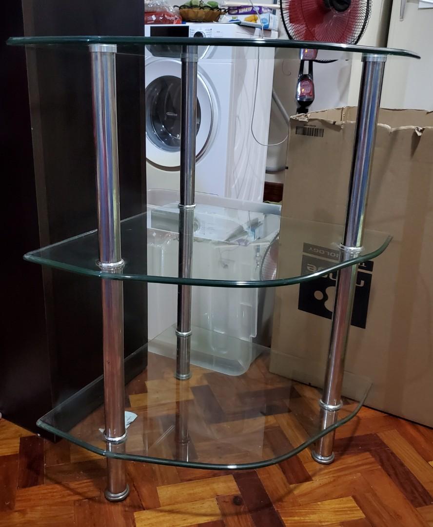 Corner Glass Table, Furniture & Home Living, Furniture, Tables & Sets ...