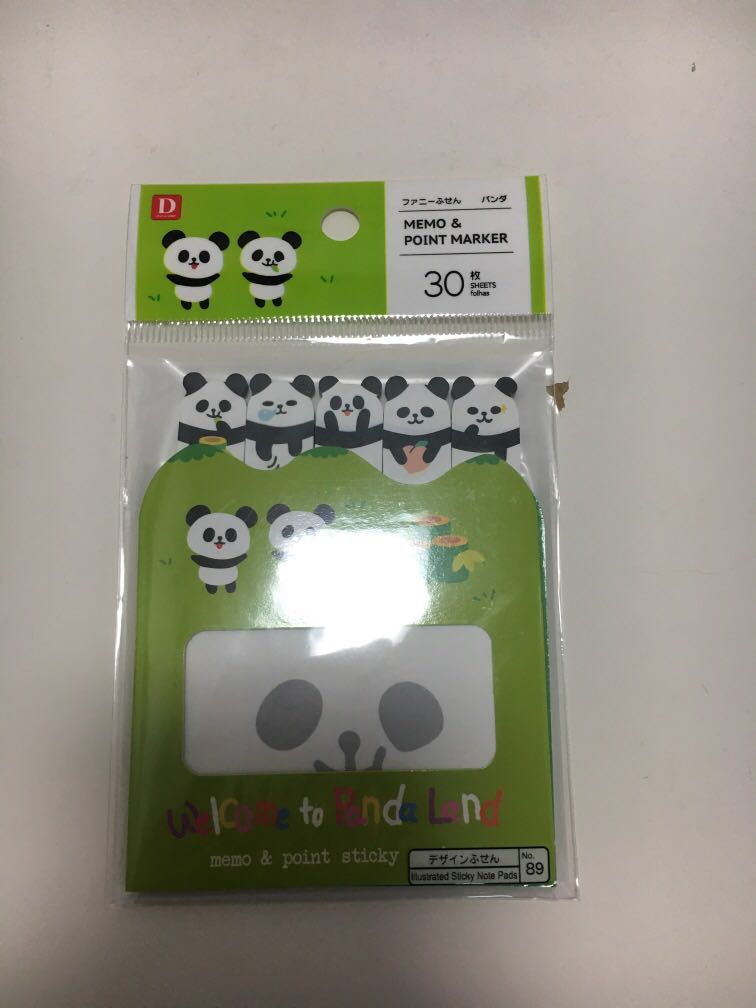 daiso panda post it notes, Hobbies & Toys, Stationery & Craft ...