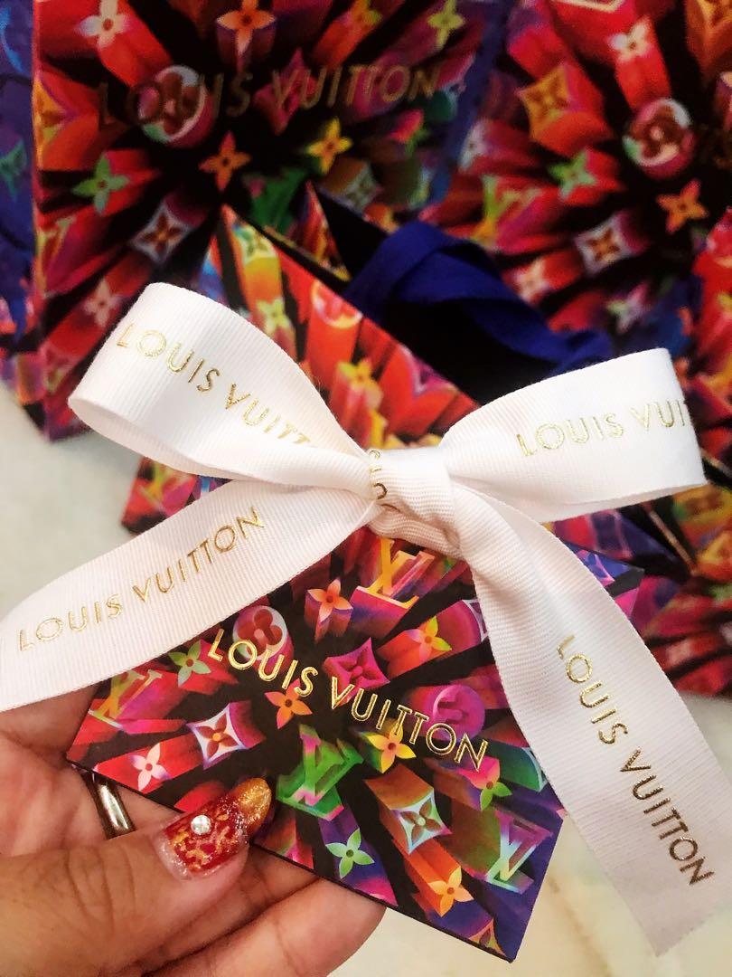 LV limited edition gift card & ribbon, Luxury, Bags & Wallets on Carousell