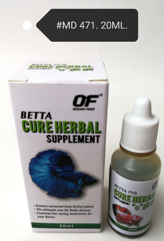 Ocean Free Betta Cure Herbal Supplement Fish Aquarium Conditioner 20ml ...