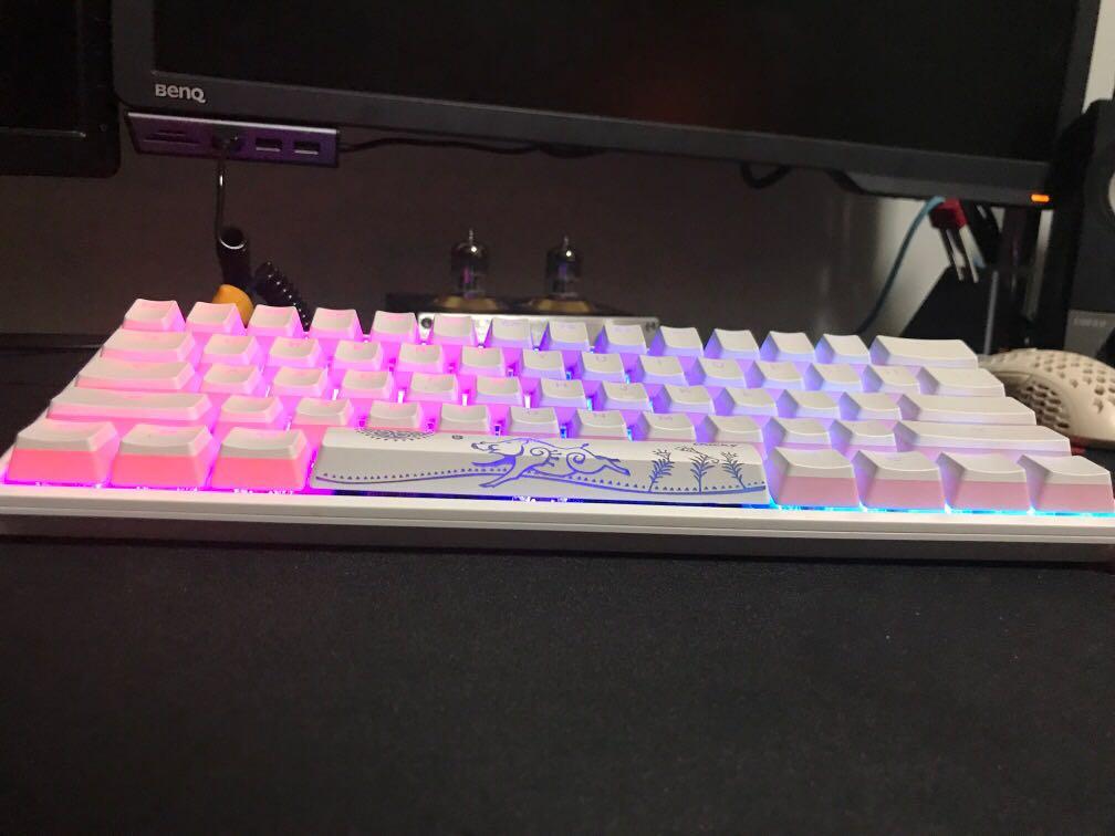 Ducky One 2 Mini with custom pink pudding key caps and year of pig ...