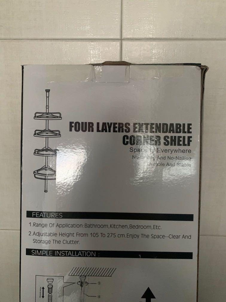 Four Layers Extendable Corner Shelf, Furniture & Home Living, Furniture ...