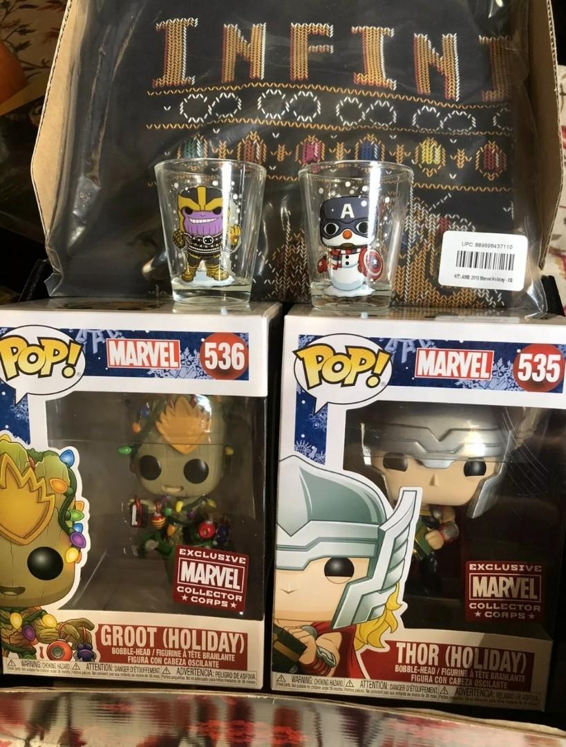 Funko Pop - Marvel Christmas Thor and Groot Collector Corps box set ...